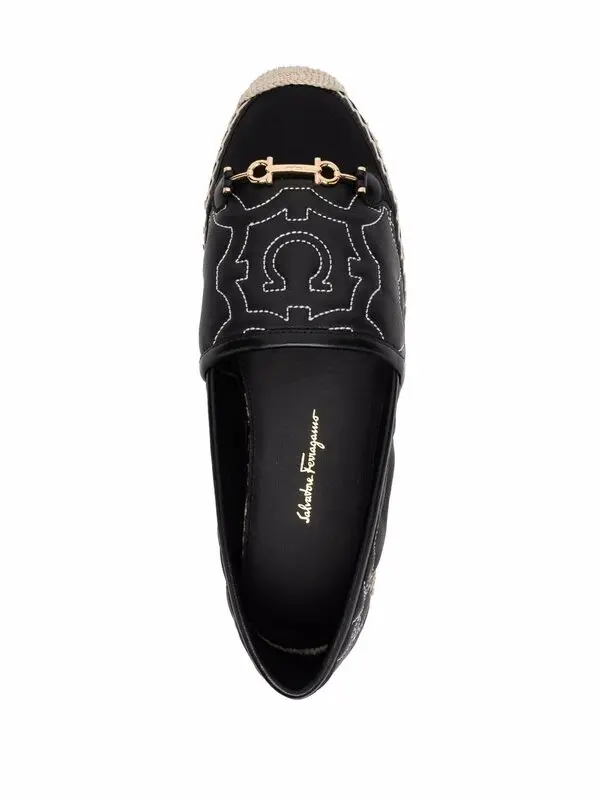 FERRAGAMO Gancini Logo-embroidered Espadrilles