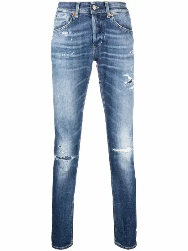 DONDUP George Distressed Organic Cotton Jeans - Blue