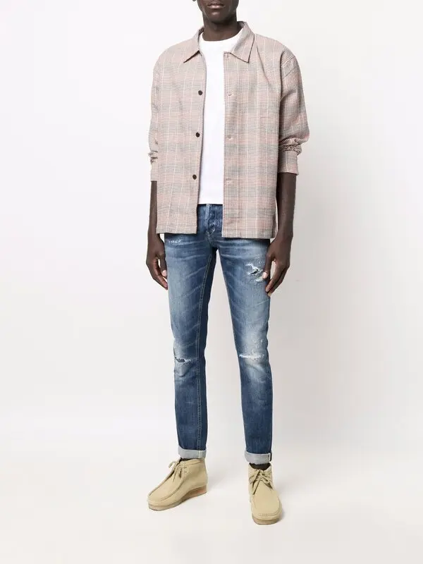 DONDUP George Distressed Organic Cotton Jeans - Blue