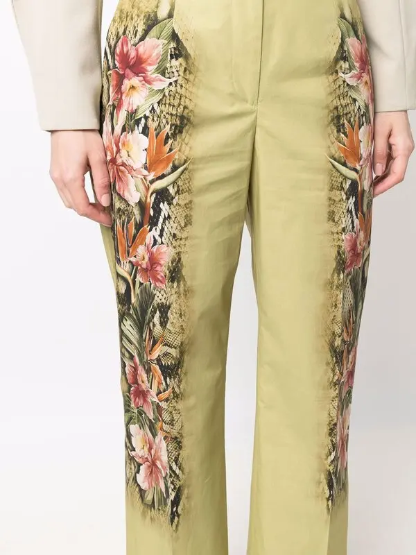 Alberta Ferretti Floral Print Flared Leg Trousers