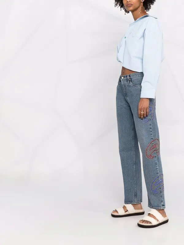 Etro Rhinestone-embellished Paisley Jeans