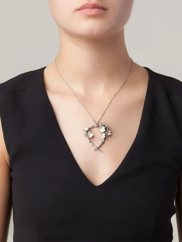 SHAUN LEANE Sterling Silver 'cherry Blossom' Diamond Necklace - Metallic