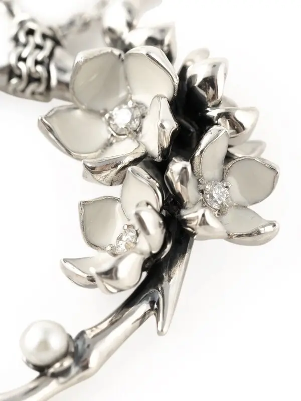 SHAUN LEANE Sterling Silver 'cherry Blossom' Diamond Necklace - Metallic