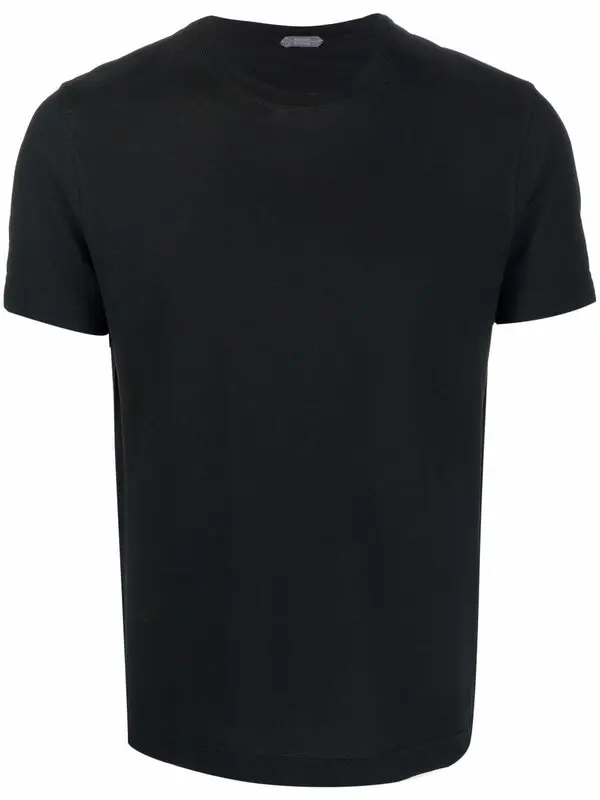 ZANONE Short-sleeved Cotton T-shirt - Black