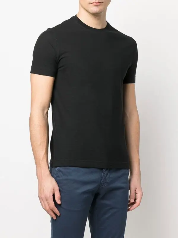 ZANONE Short-sleeved Cotton T-shirt - Black