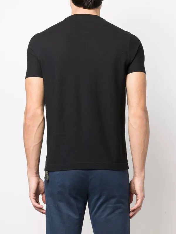ZANONE Short-sleeved Cotton T-shirt - Black