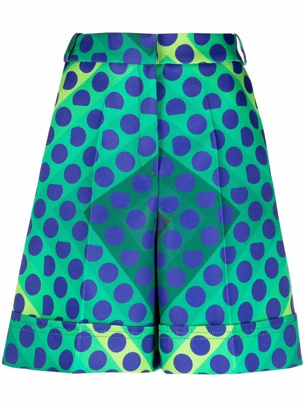 Rabanne High-waisted Graphic-print Shorts - Green