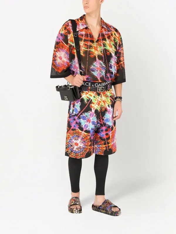 Dolce & Gabbana Printed Bermuda Shorts - Black