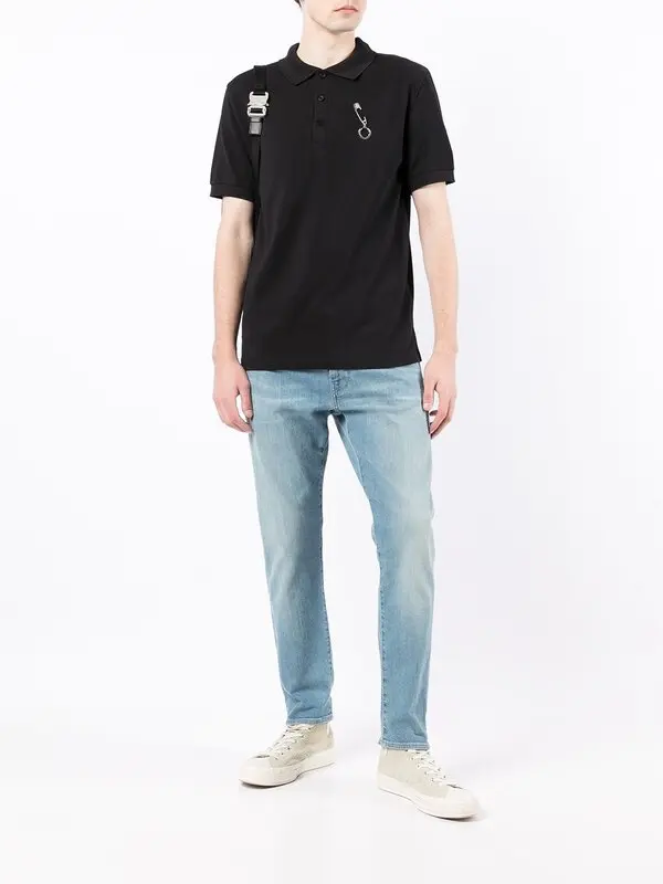 Raf Simons X Fred Perry Safety-Pin Detail Polo Shirt - Black