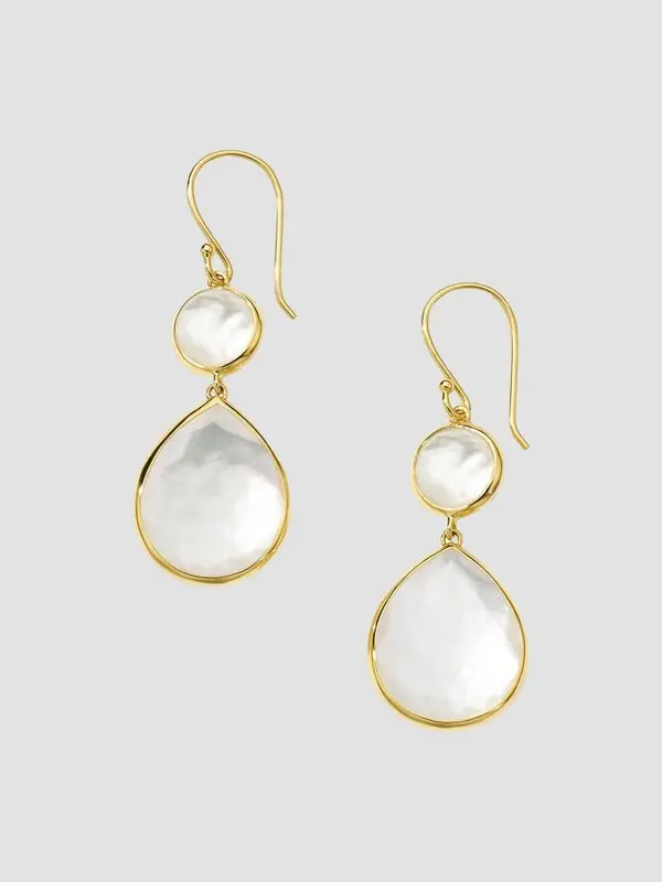 Ippolita 18k Rock Candy Snowman Rock Crystal & Mother-of-pearl Drop Earrings - Gold