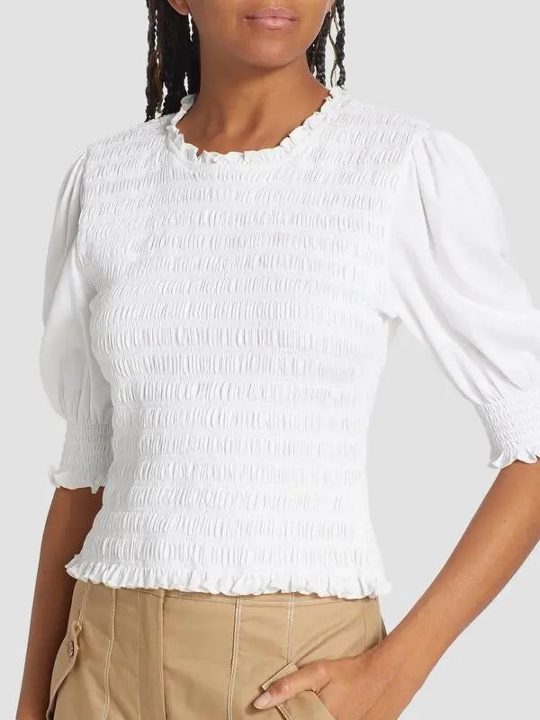Veronica Beard Langston Smocked Top