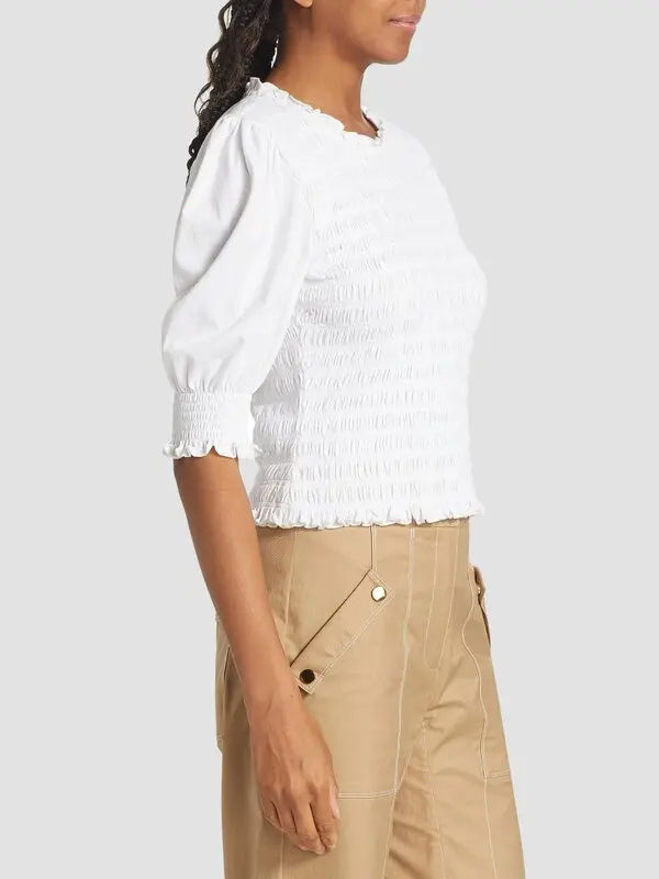 Veronica Beard Langston Smocked Top