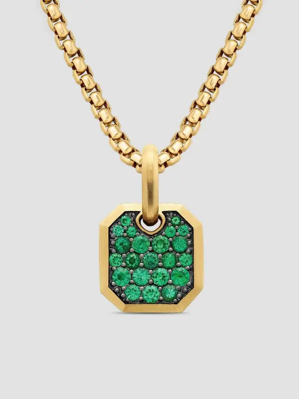 David Yurman Roman Amulet In 18k - Emerald