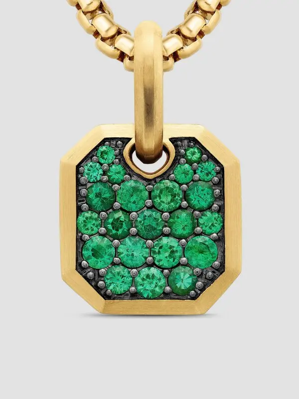 David Yurman Roman Amulet In 18k - Emerald