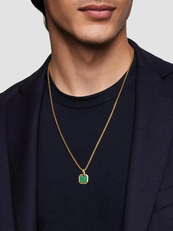 David Yurman Roman Amulet In 18k - Emerald