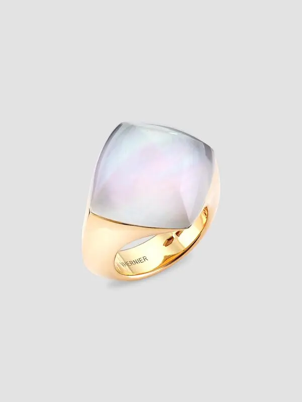 Vhernier Pan Di Zucchero 18k Mother-of-pearl, & Sunflower Quartz Ring - Rose Gold