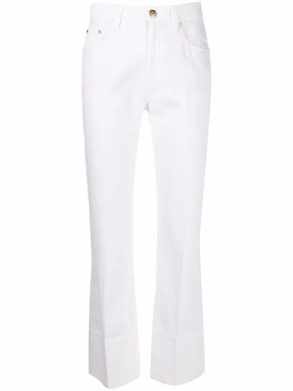 Brunello Cucinelli Turn-up Hem Flared Jeans - White