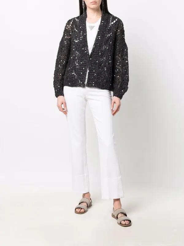 Brunello Cucinelli Turn-up Hem Flared Jeans - White
