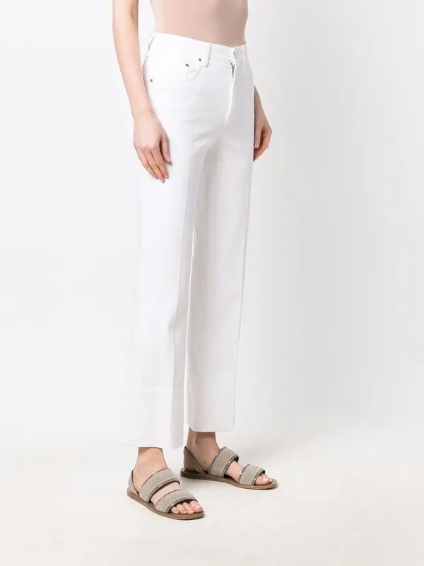 Brunello Cucinelli Turn-up Hem Flared Jeans - White