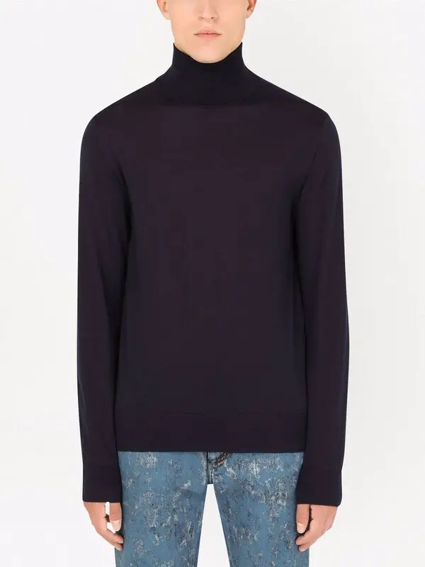 Dolce & Gabbana Roll-neck Cashmere Jumper - Blue
