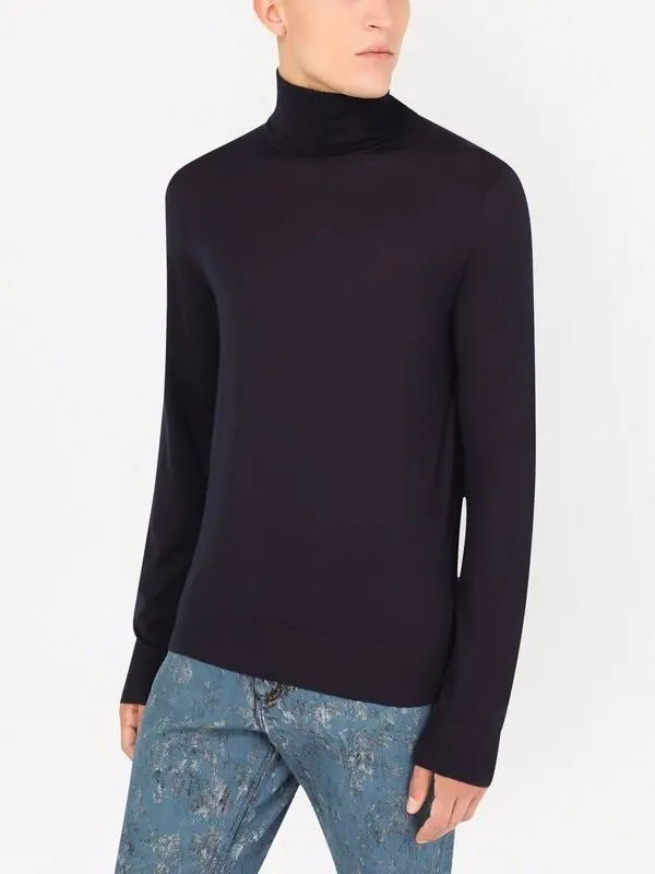 Dolce & Gabbana Roll-neck Cashmere Jumper - Blue