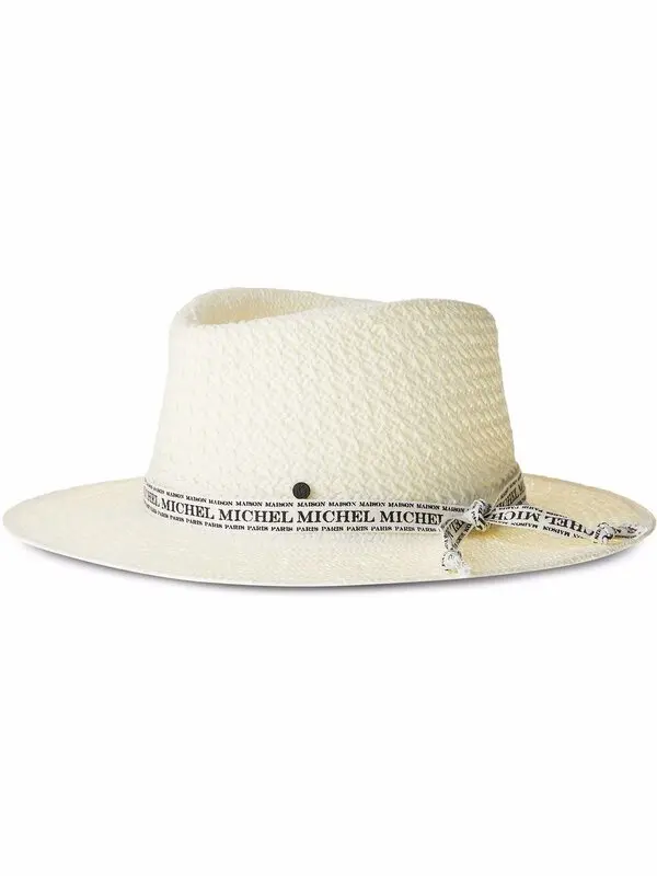 MAISON MICHEL André Woven Hat - White