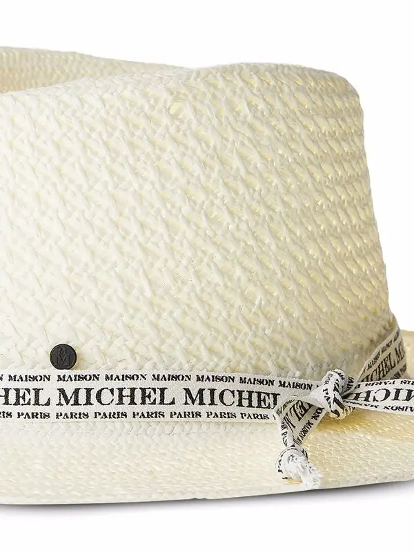MAISON MICHEL André Woven Hat - White