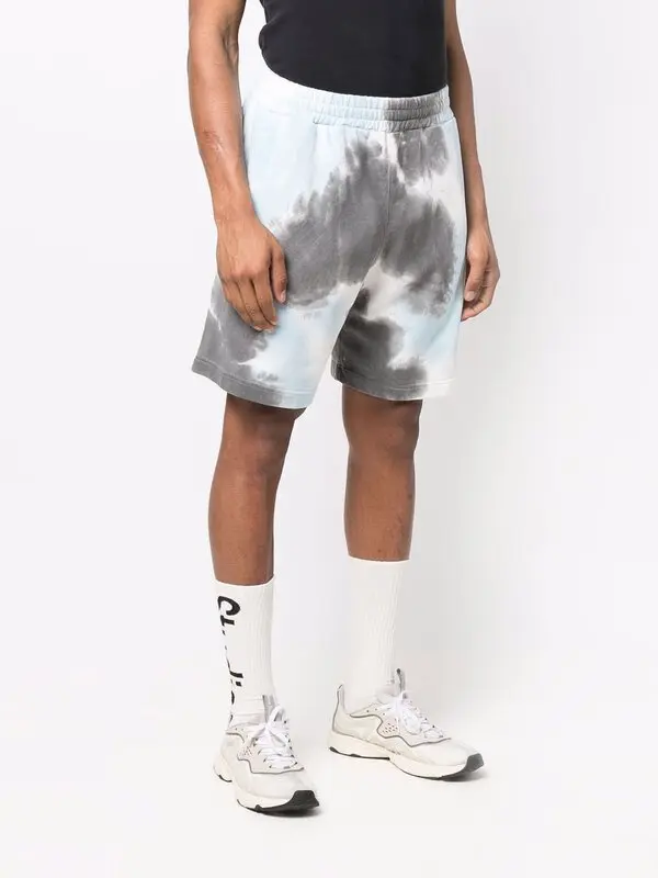 MSGM Tie-dye Print Track Shorts - Blue