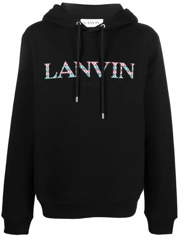 LANVIN Embroidered-logo Drawstring Hoodie