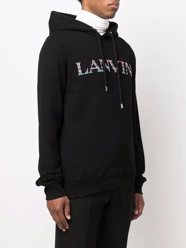 LANVIN Embroidered-logo Drawstring Hoodie