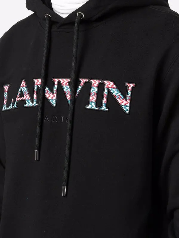LANVIN Embroidered-logo Drawstring Hoodie