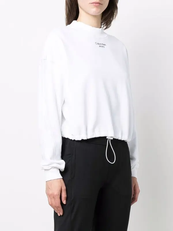 Calvin Klein Logo-print Mock-neck Sweatshirt