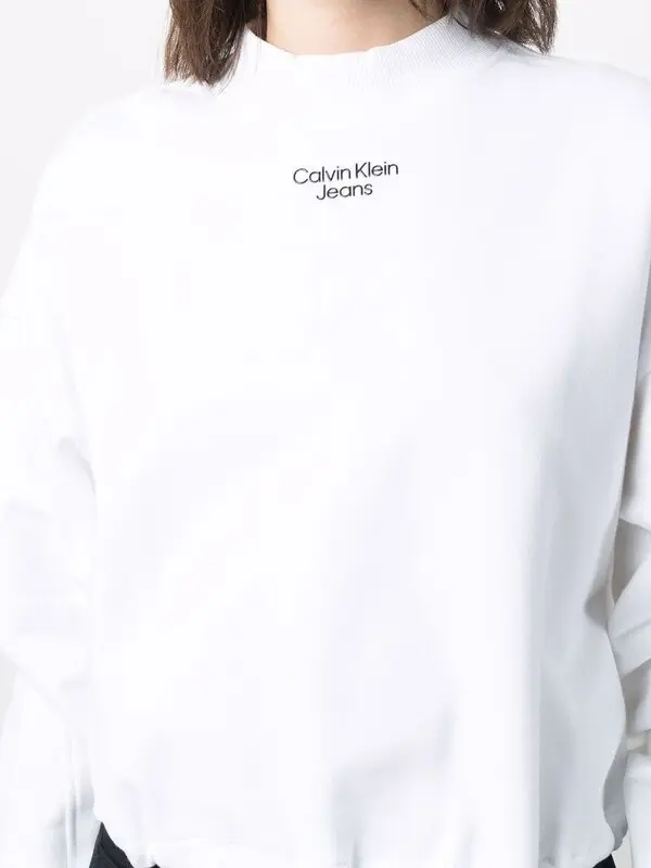 Calvin Klein Logo-print Mock-neck Sweatshirt