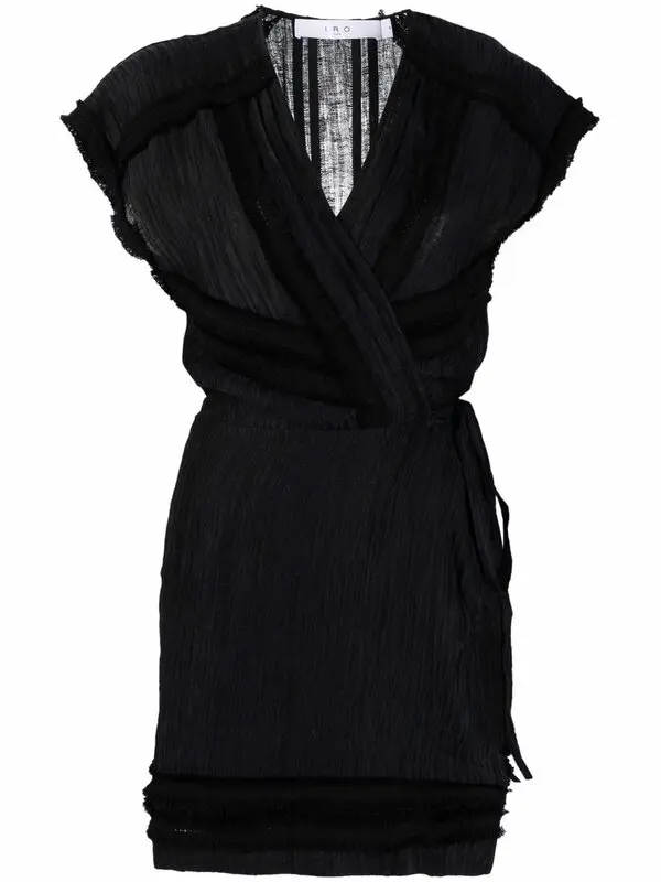 IRO PARIS Ruffle-trimmed Wrap Dress - Black