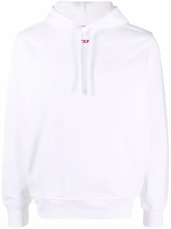 DIESEL® S-ginn-hood-d Logo-appliqué Hoodie - White