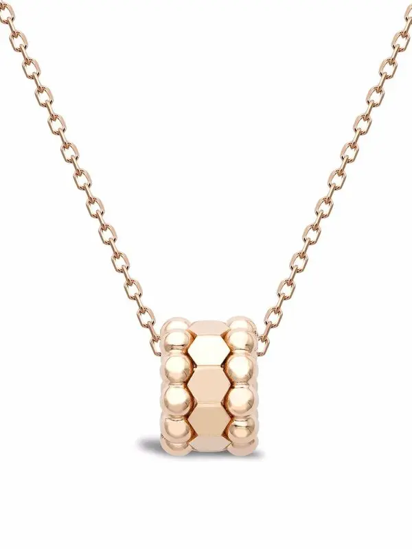 PRAGNELL 18kt Yellow Gold Bohemia Hexagonal Pendant Necklace - Pink