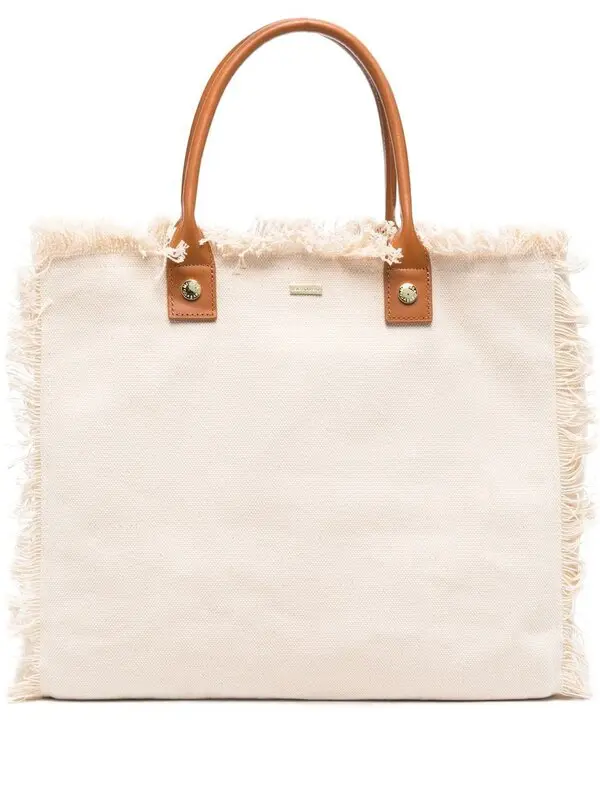 Melissa Odabash Ferrat Frayed Tote Bag - Neutrals