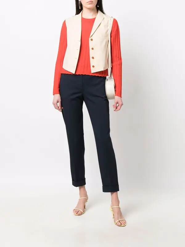 P.a.r.o.s.h Cropped Straight-leg Trousers - Blue