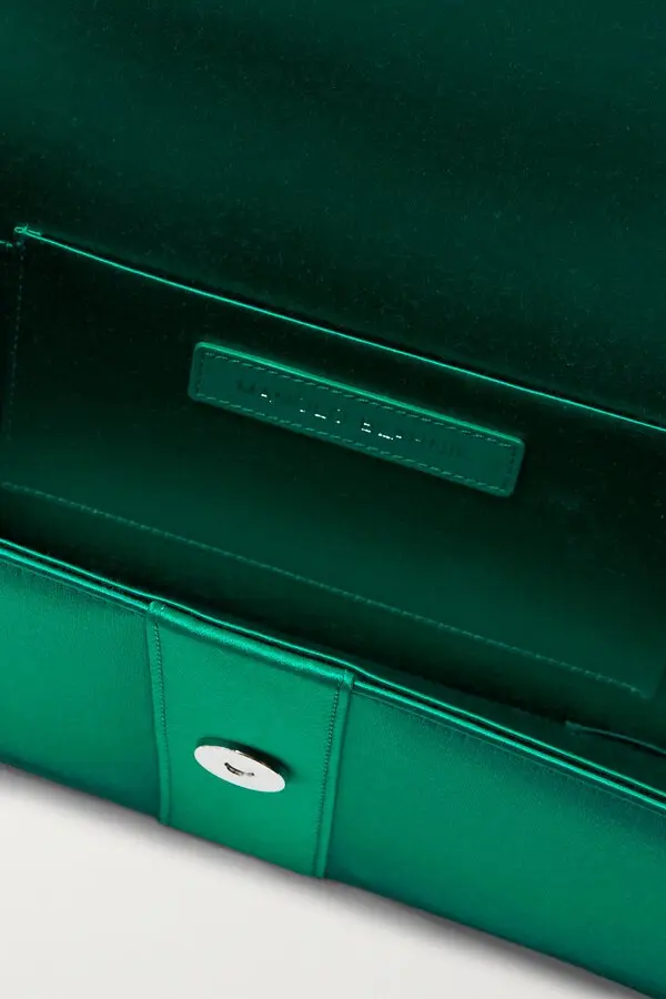 Manolo Blahnik Capri Crystal-embellished Satin Clutch