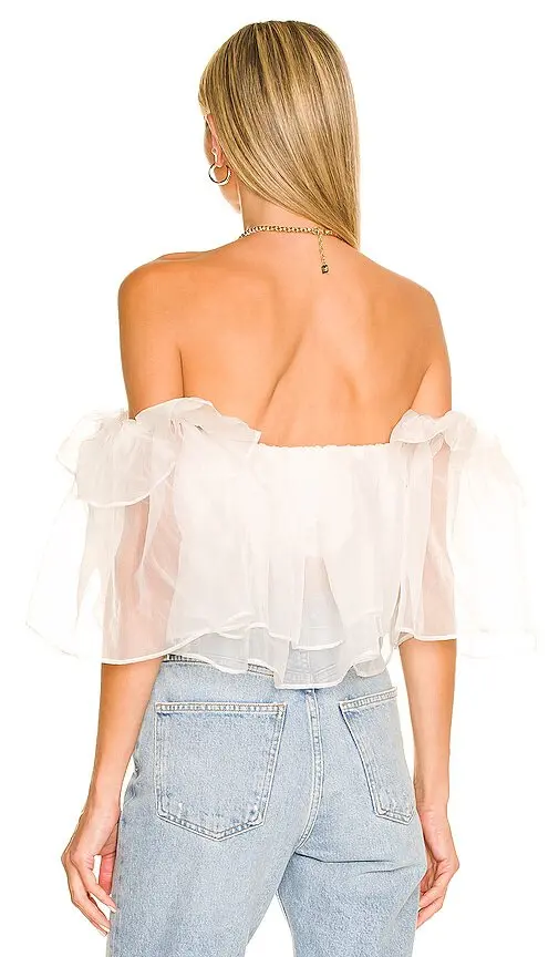 Show Me Your Mumu Rossella Ruffle Top In White