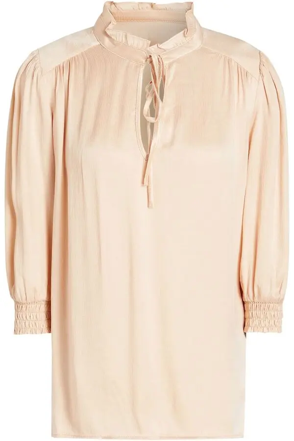 Ba&sh Cuproblend Satin Jacquard Blouse