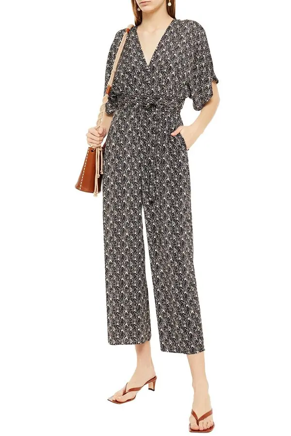 Vanessa Bruno Printed Crepe Jumpsuit - Black