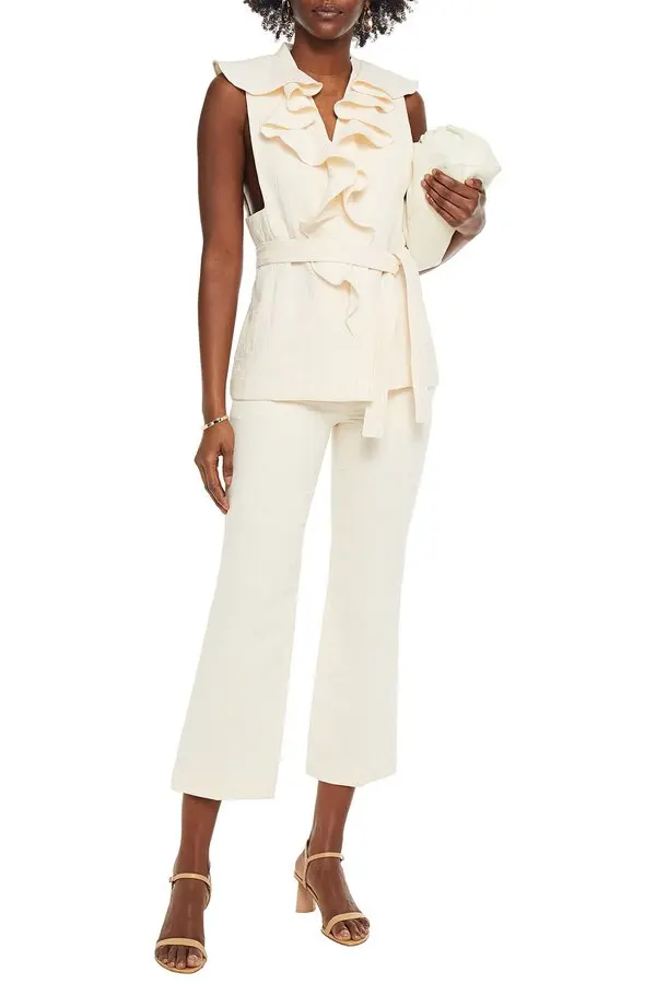 Vanessa Bruno Nastia Cropped Cotton Bootcut Pants