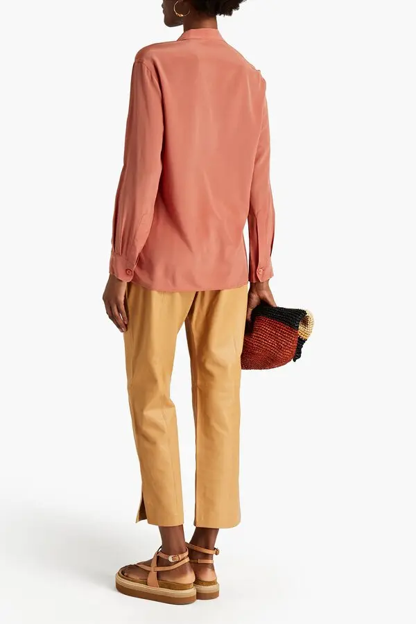 Vanessa Bruno Silk Tunic With Buttoned Cuffs And Pockets