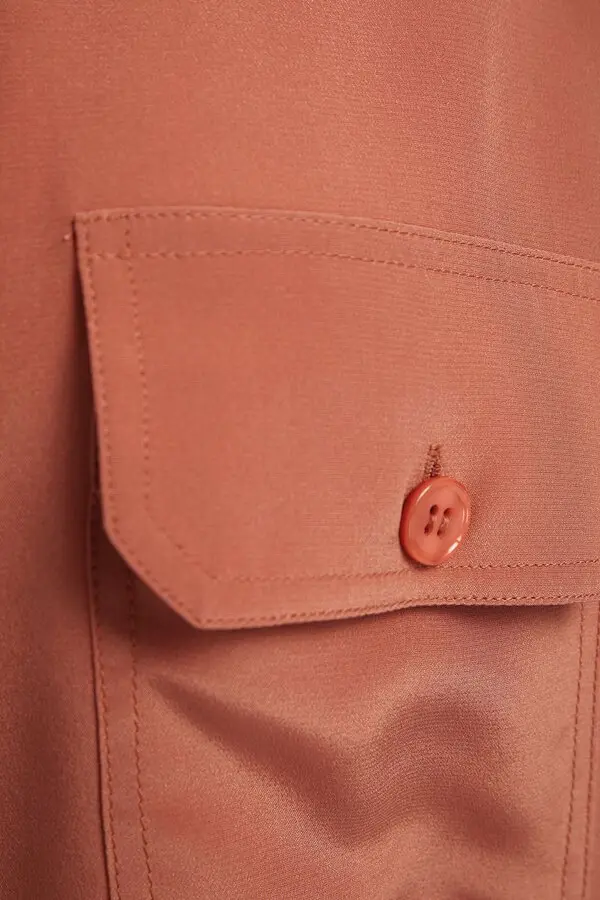 Vanessa Bruno Silk Tunic With Buttoned Cuffs And Pockets