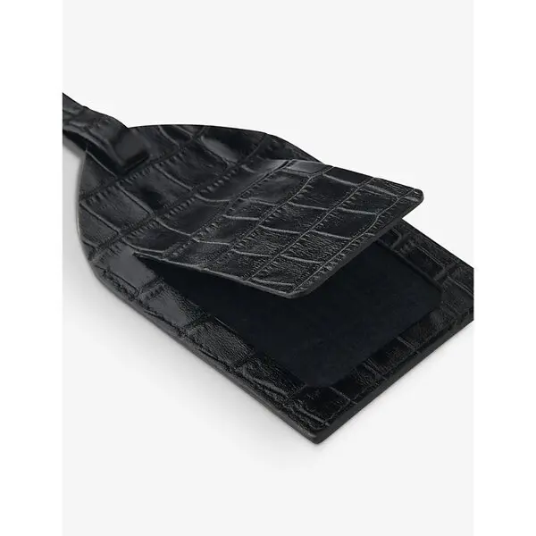 Whistles Croc-embossed Leather Luggage Tag