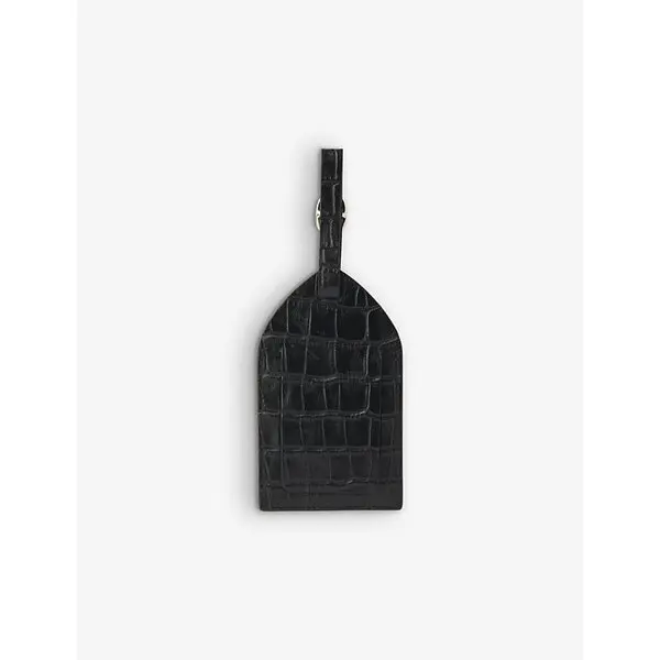 Whistles Croc-embossed Leather Luggage Tag