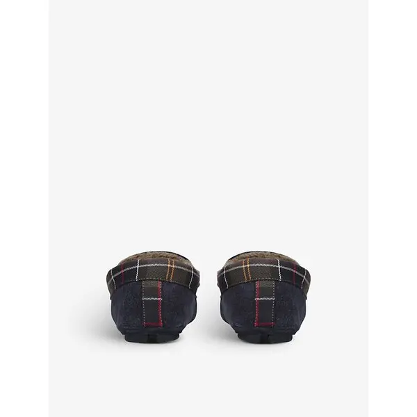 Barbour Monty Faux Shearling-lined Tartan Slippers - Navy