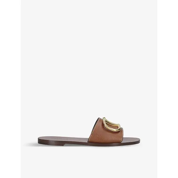 Valentino Garavani Go-logo Leather Slider Sandals