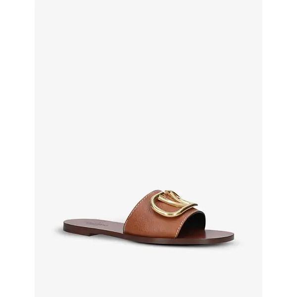 Valentino Garavani Go-logo Leather Slider Sandals